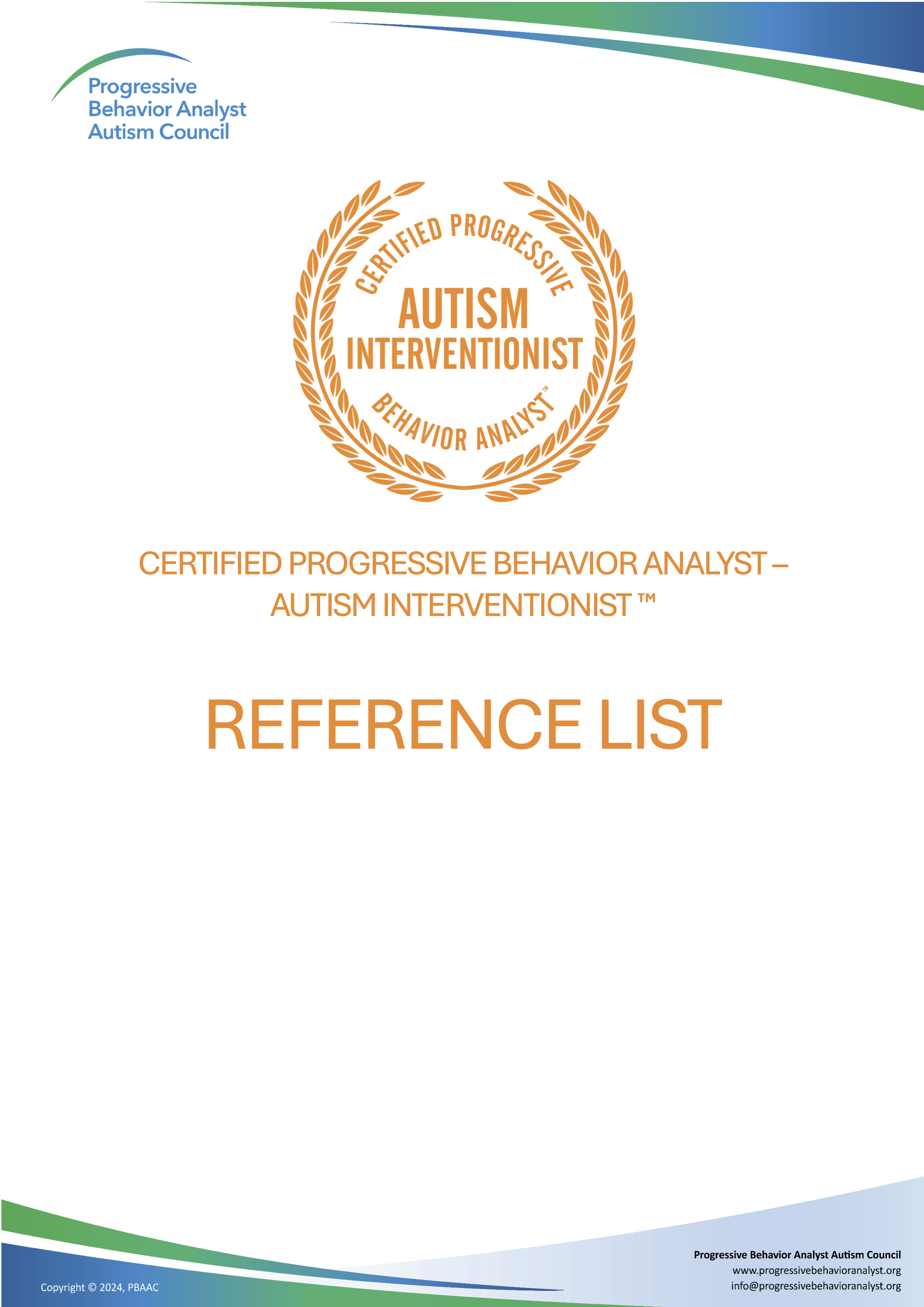 CPBA-AI References - Progressive Behavior Analyst®